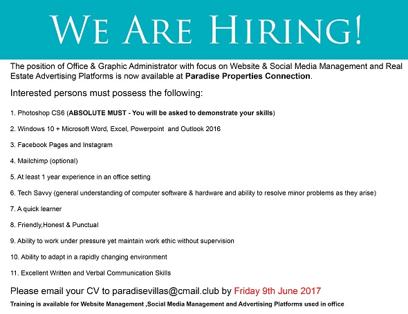 Antigua News: Job Vacancy